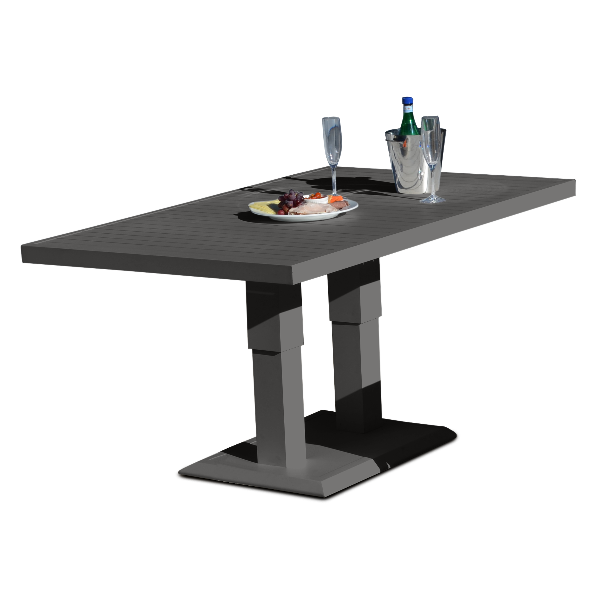 Lindfield Aluminium Easy Lift Table - adjustable coffee table to dinin
